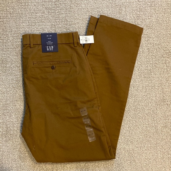Pants | Slim Fit Gap Khaki Trousers With Tags | Poshmark